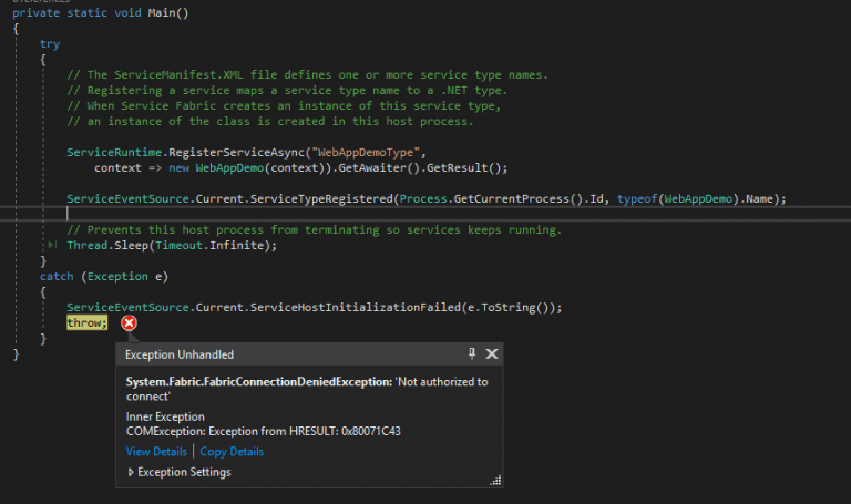 Service Fabric and “Not Authorized to Connect” error – Paris Polyzos' blog