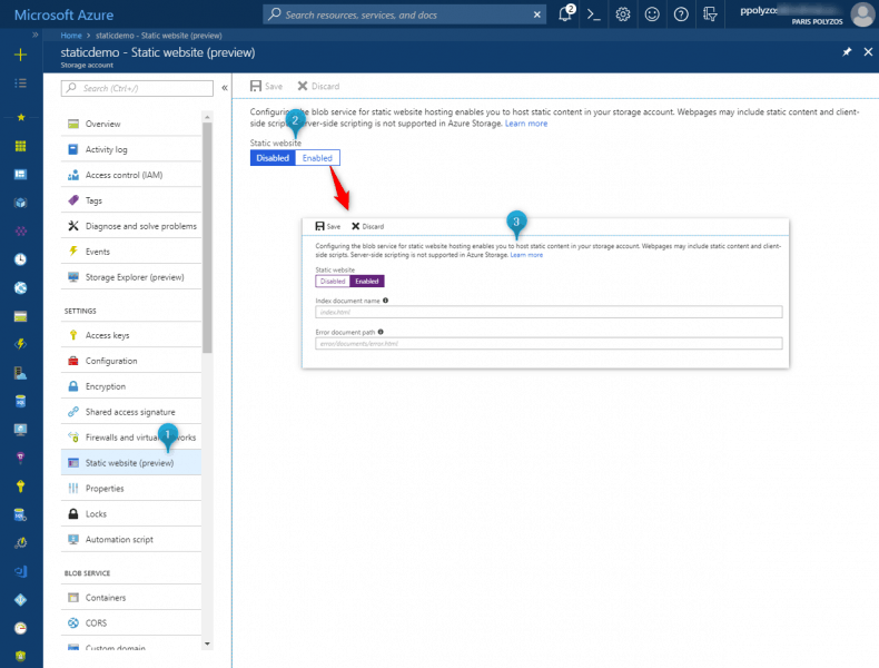 Host your static website on your Azure Storage account – Paris Polyzos' blog
