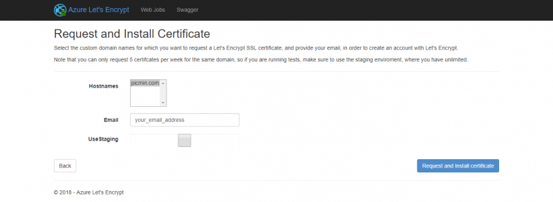 Secure Your Azure Web App Using Ssl Certificate Provided By Lets